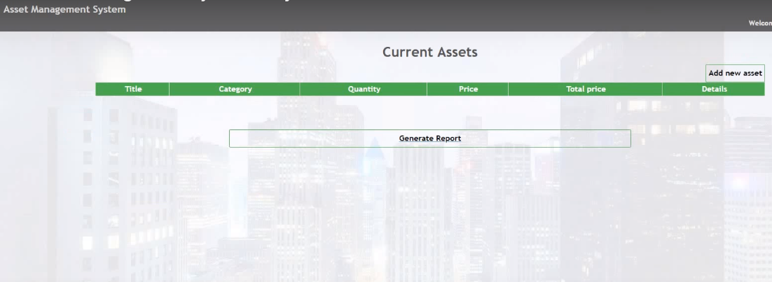 Final Year Project : Asset Management System Project in PHP