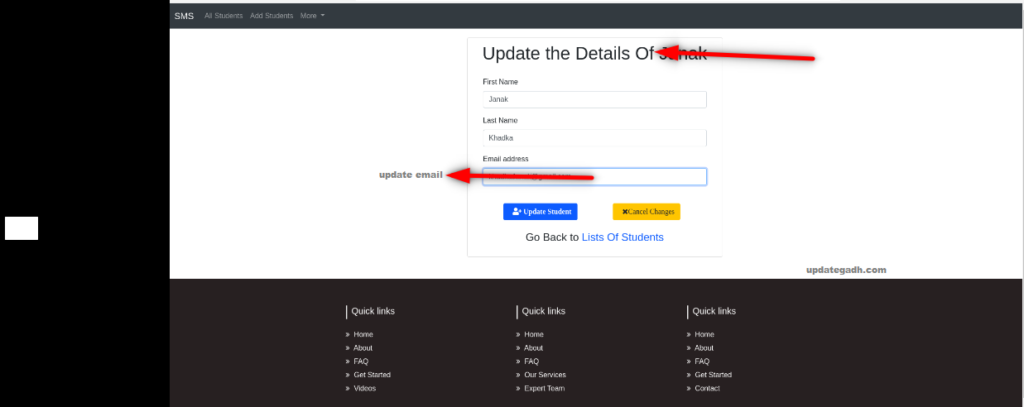 Student Management System CRUD using Java and Spring Boot MVC