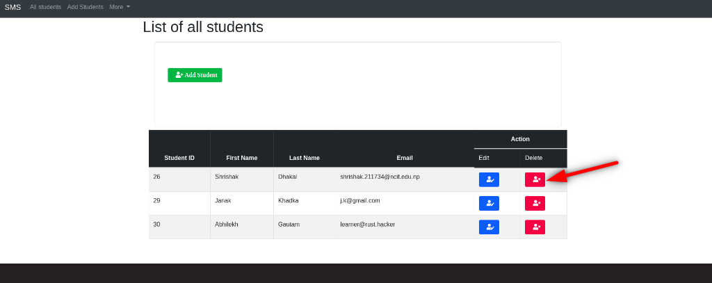 Student Management System CRUD using Java and Spring Boot MVC