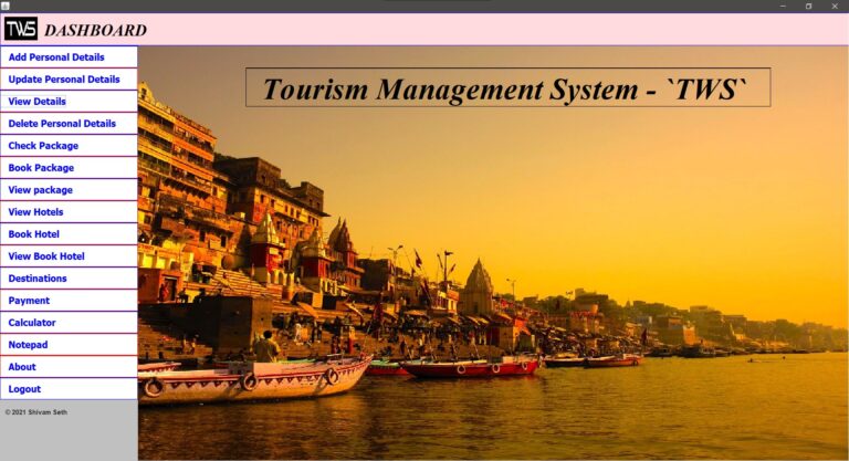 Tourism Management System in Java and MySQL