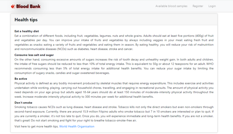 Blood Bank System Using PHP and MySQL