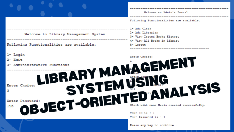 Library Management System Using Object Oriented Analysis And Design
