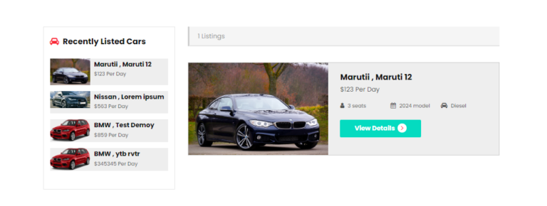 Car Rental System in PHP and MYSQL