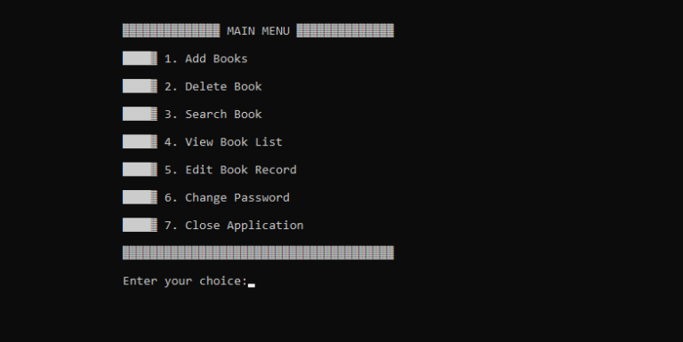 Library Management System in C With Free Source Code