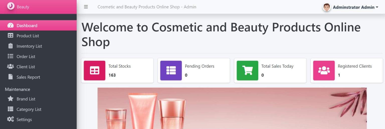 Online Cosmetics Store in PHP & MySQL with Source Code
