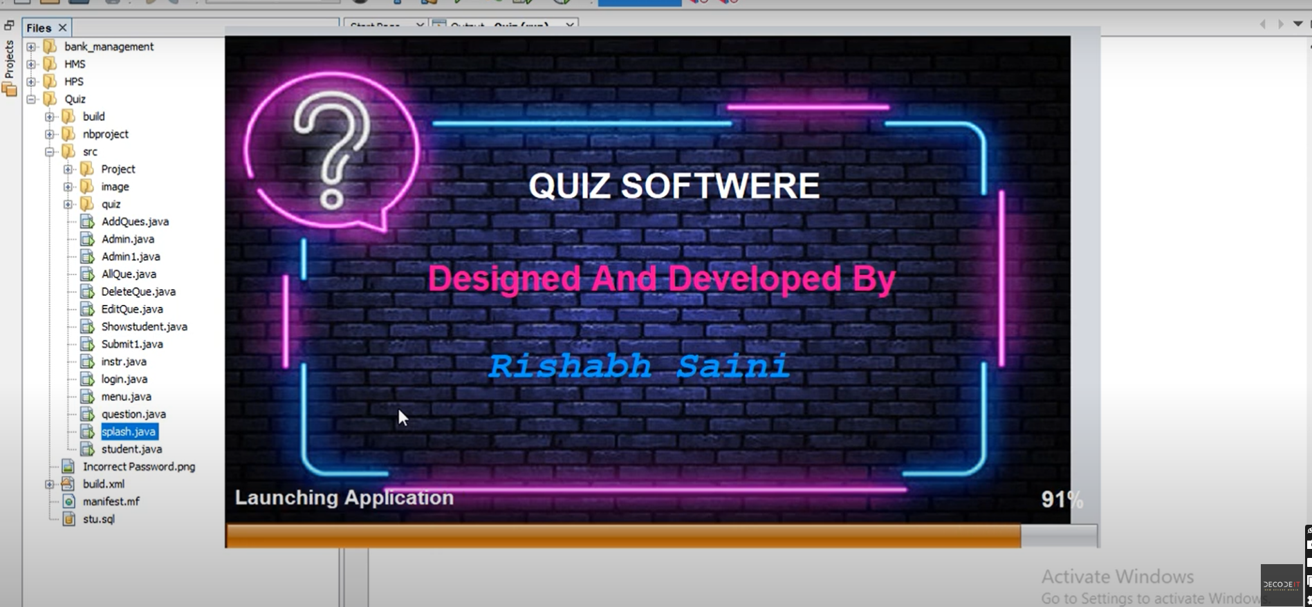 Online Quiz Management System in Java + MySQL