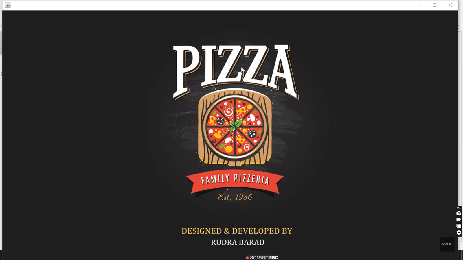 Pizza Order Project in Java + MySQL