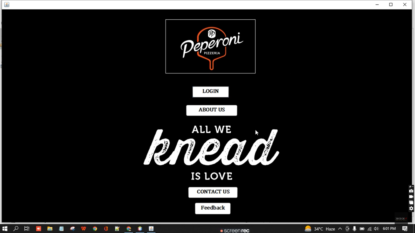 Pizza Order Project in Java + MySQL