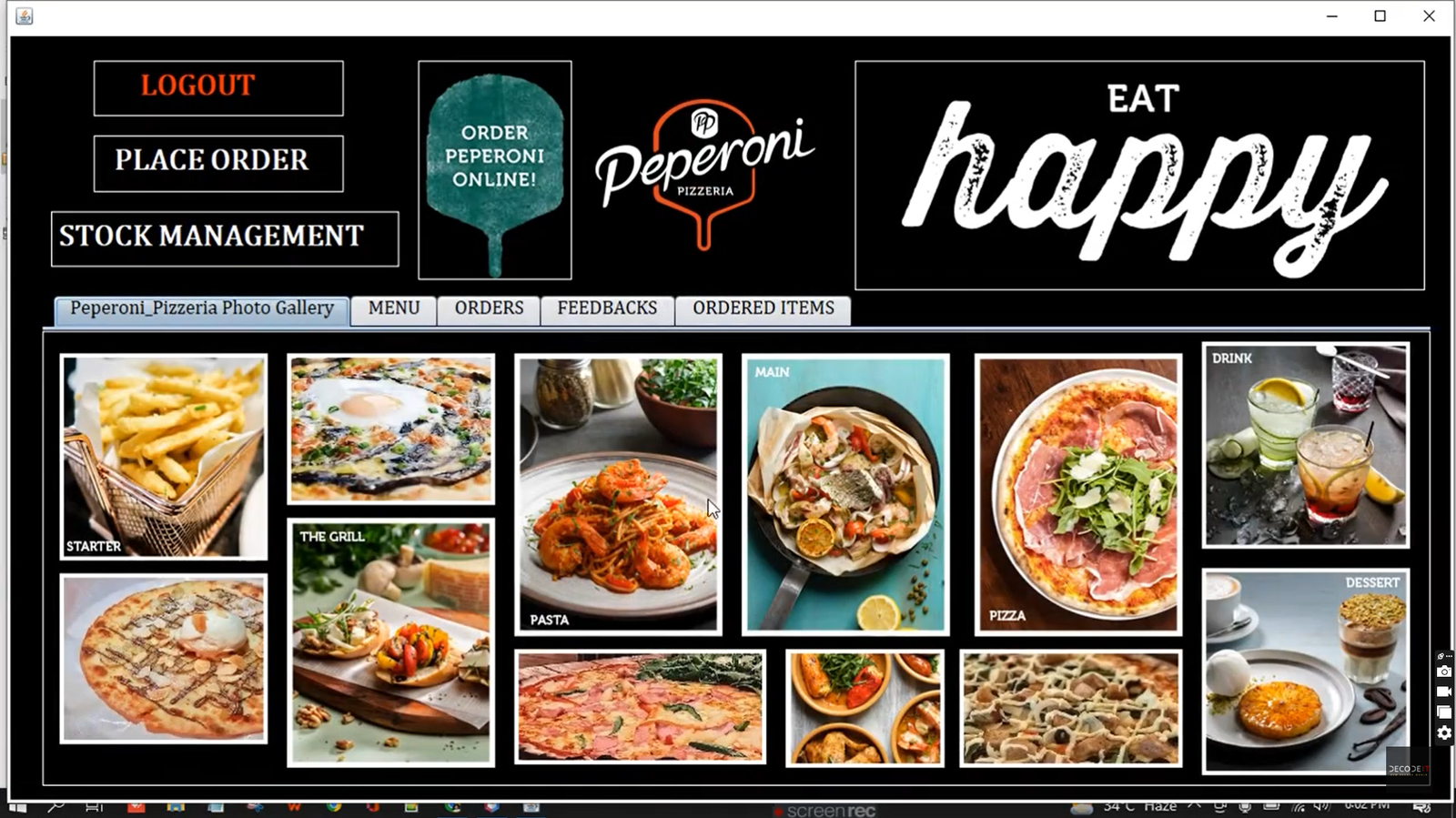 Pizza Order Project in Java + MySQL