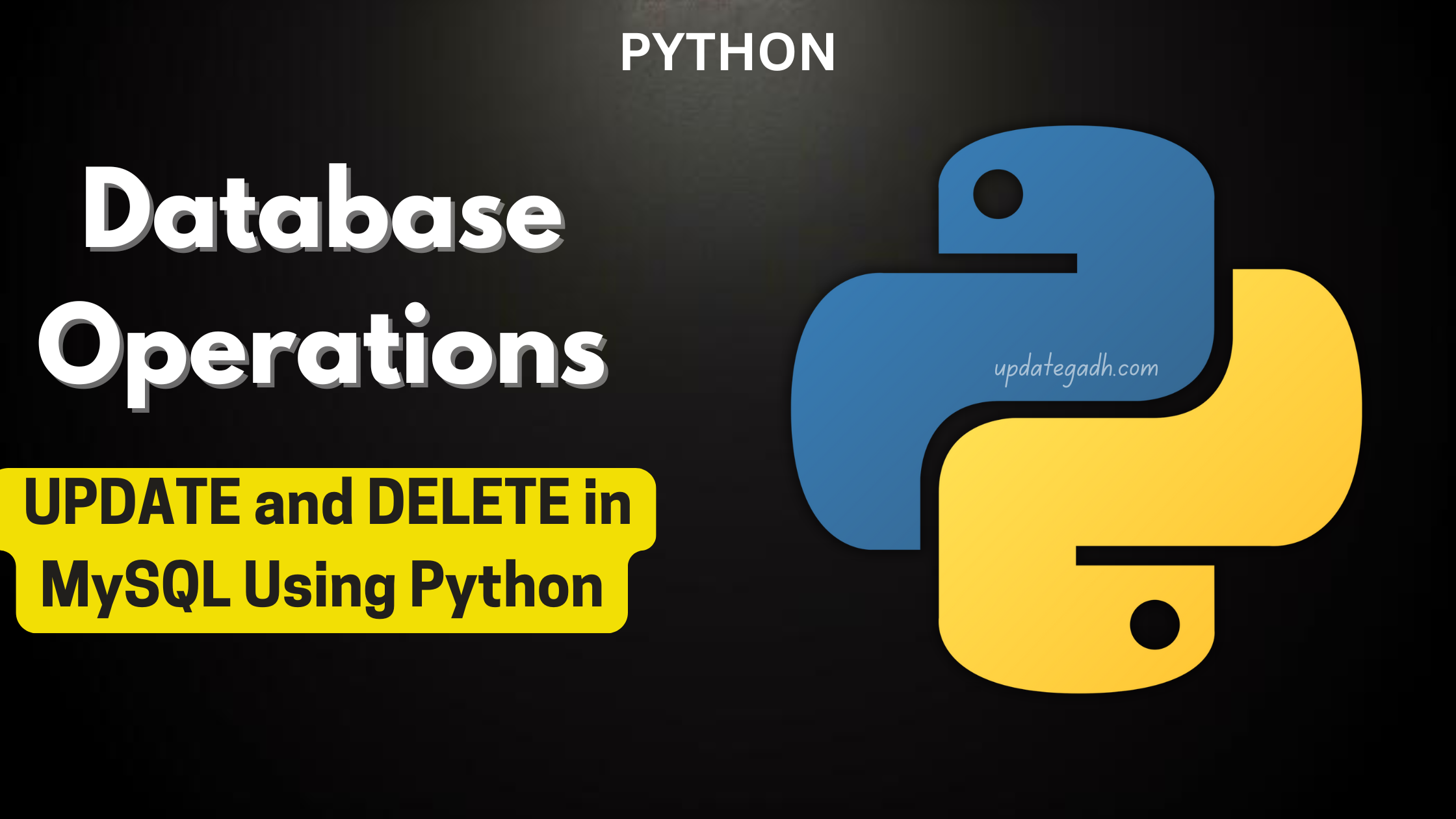 Database Operations Update And Delete In Mysql Using Python