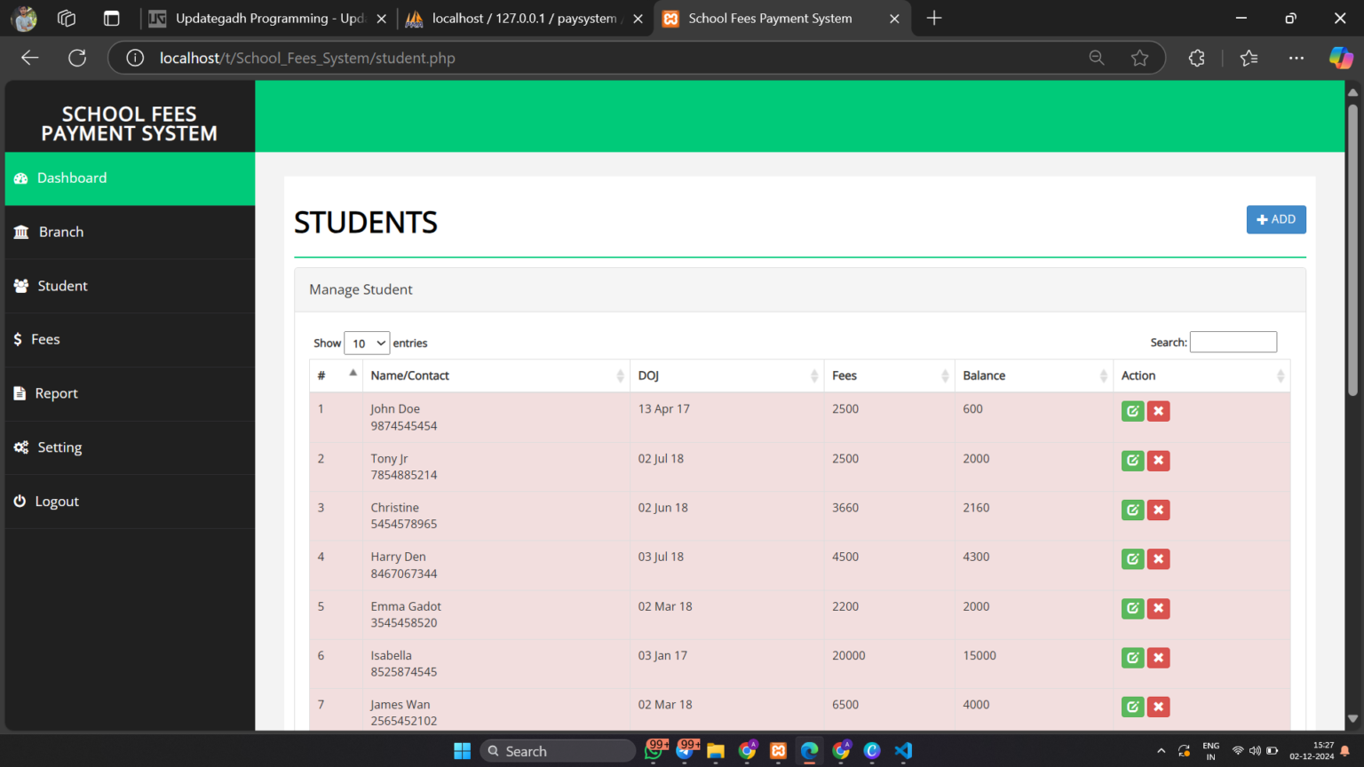 School Fees Payment System In Php With Source Code
