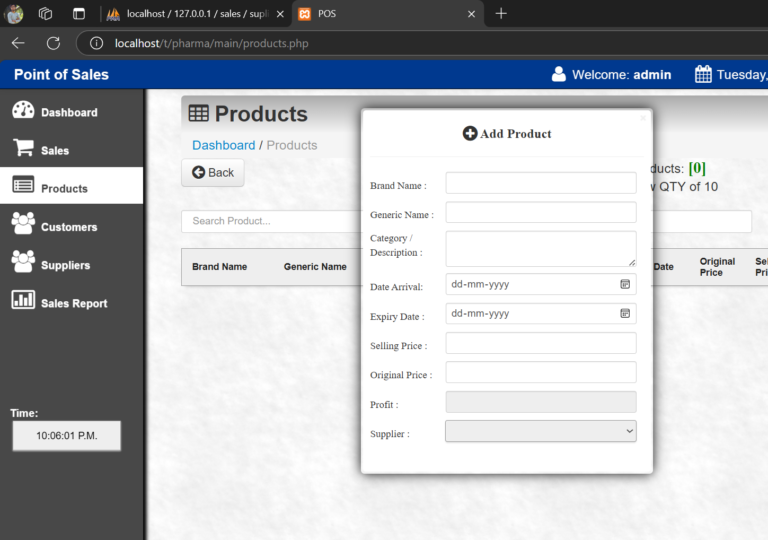 Pharmacy Management System in PHP with Free Source Code