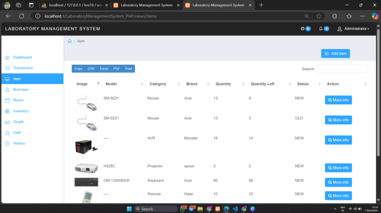 Laboratory Management System in PHP with Source Code