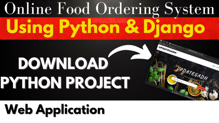 Complete Online Food Ordering System in Python Django