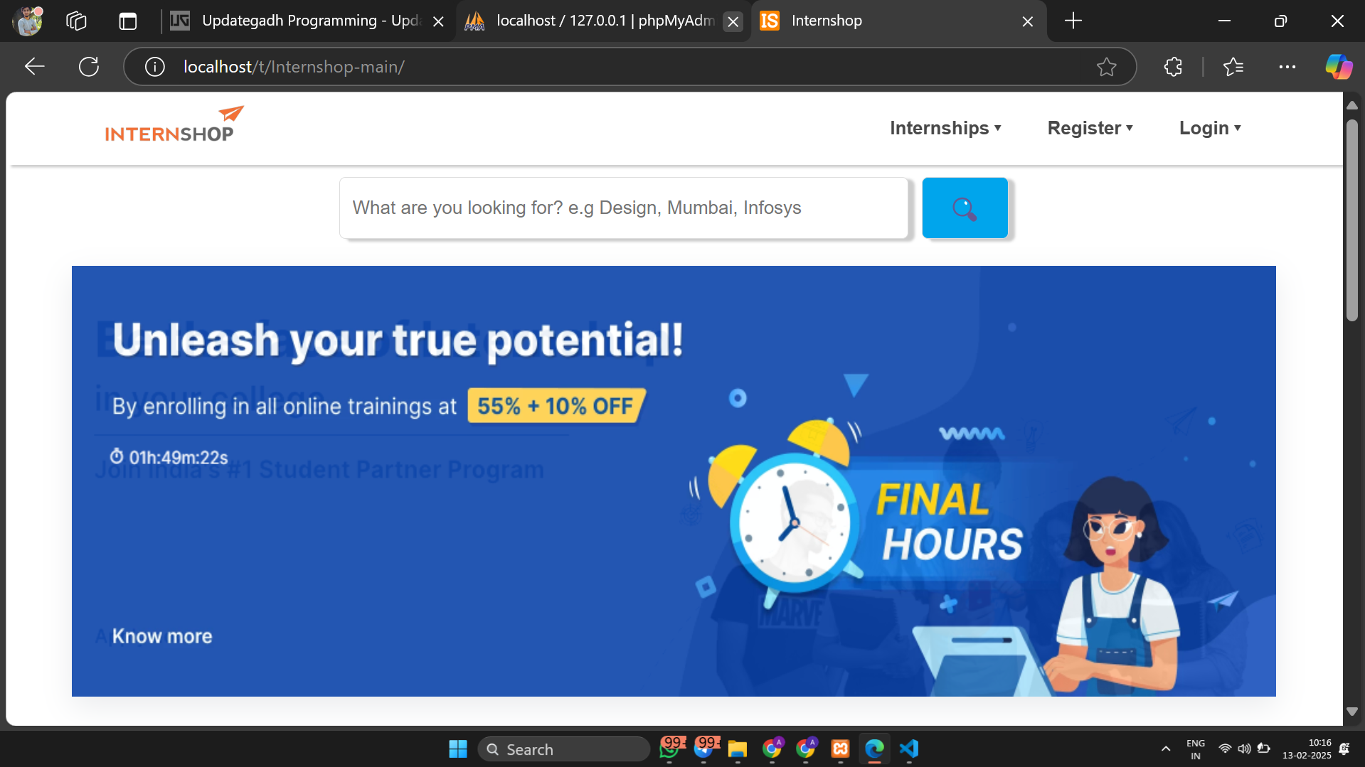Internshop: Internship Management System in PHP with MySQL