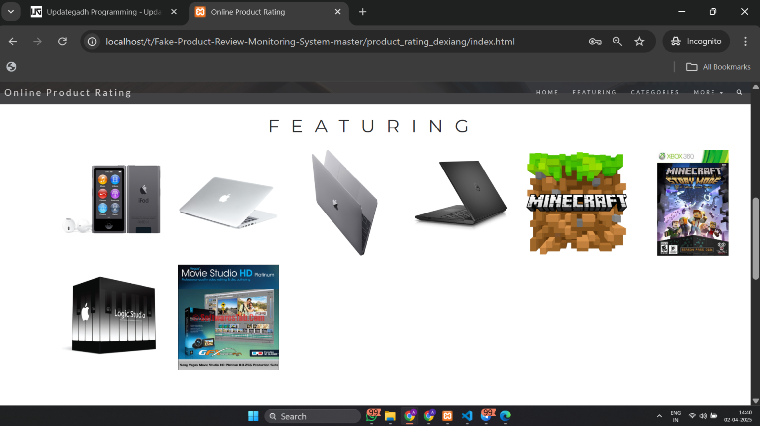 Online Product Rating System - PHP Project with MySQL Database