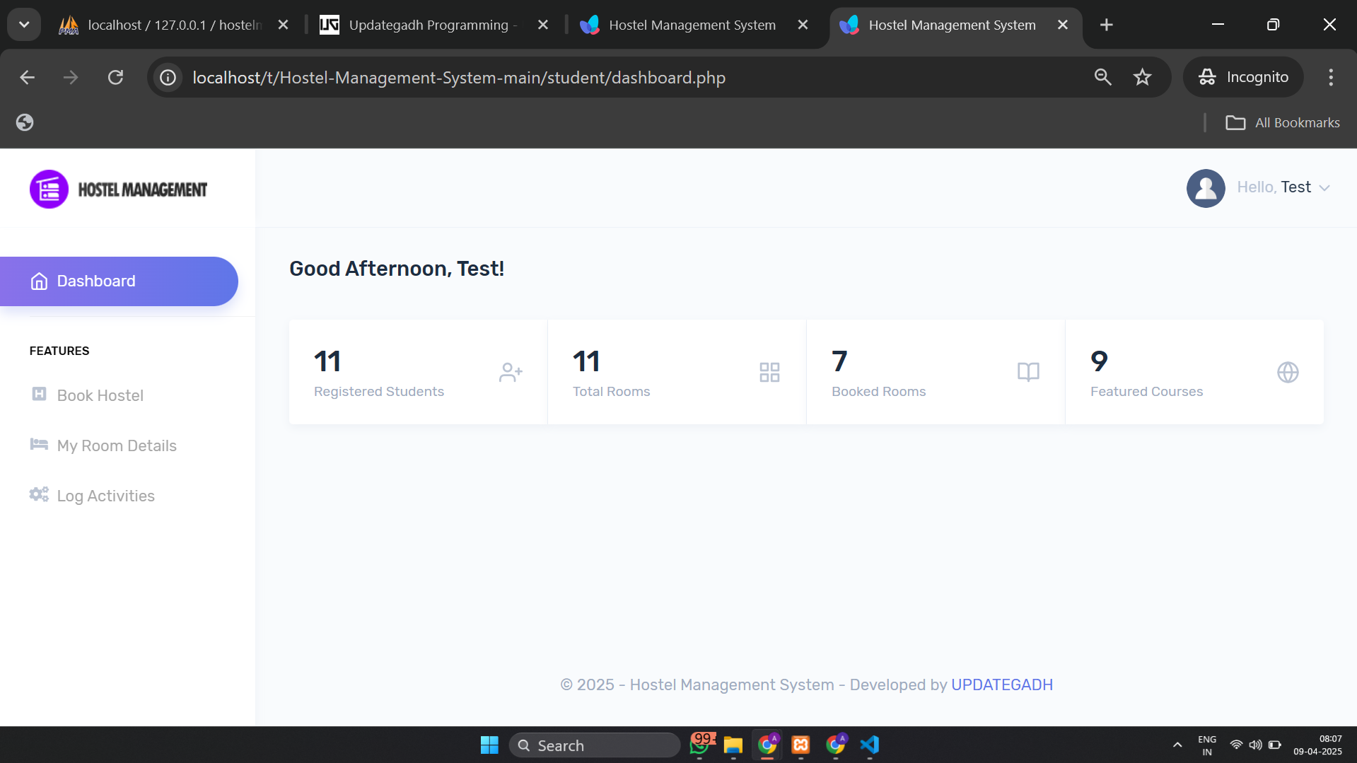 Best Online Hostel Management System Project in PHP with Source Code