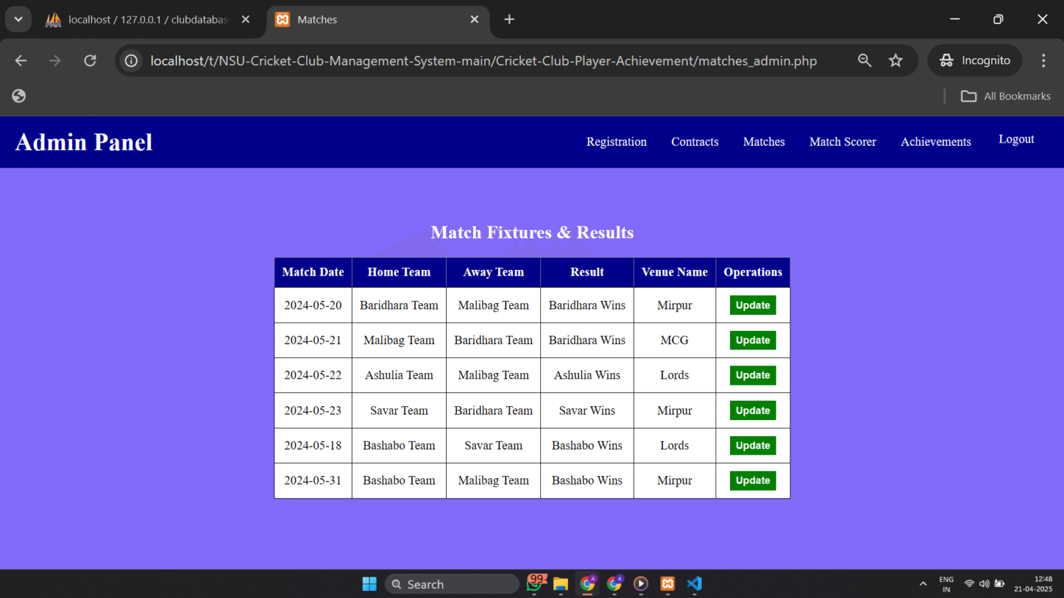 🔥 Cricket Club Management System in PHP and MySQL – A Complete Web ...