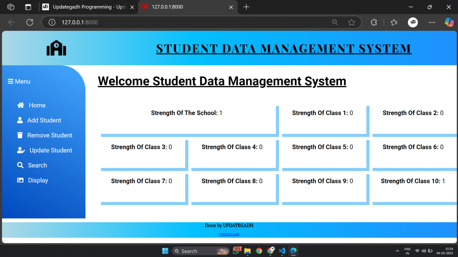 Student Data Management System Using Django