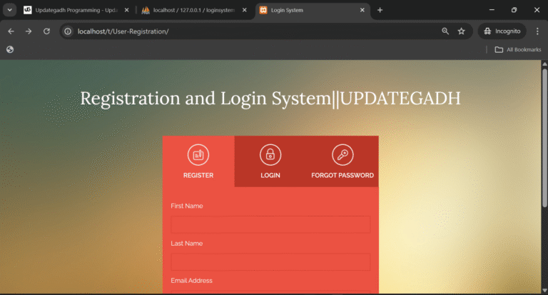 Best Free User Registration and Login System with Admin Panel in PHP & MySQL