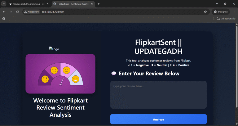 Best Flipkart Review Sentiment Analysis – A Complete MLOps-Based Web App