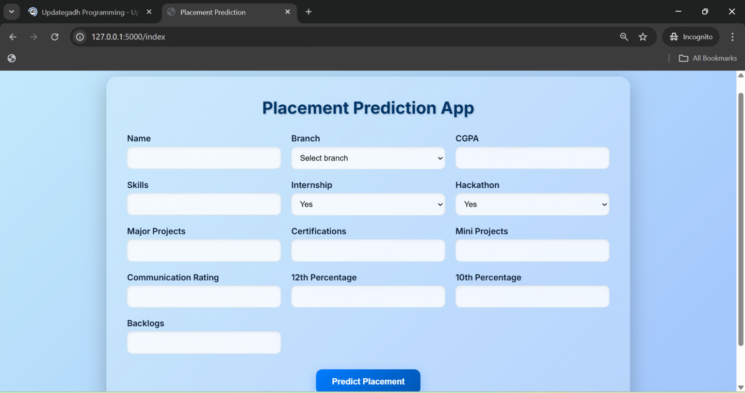 Placement Prediction Using Machine Learning