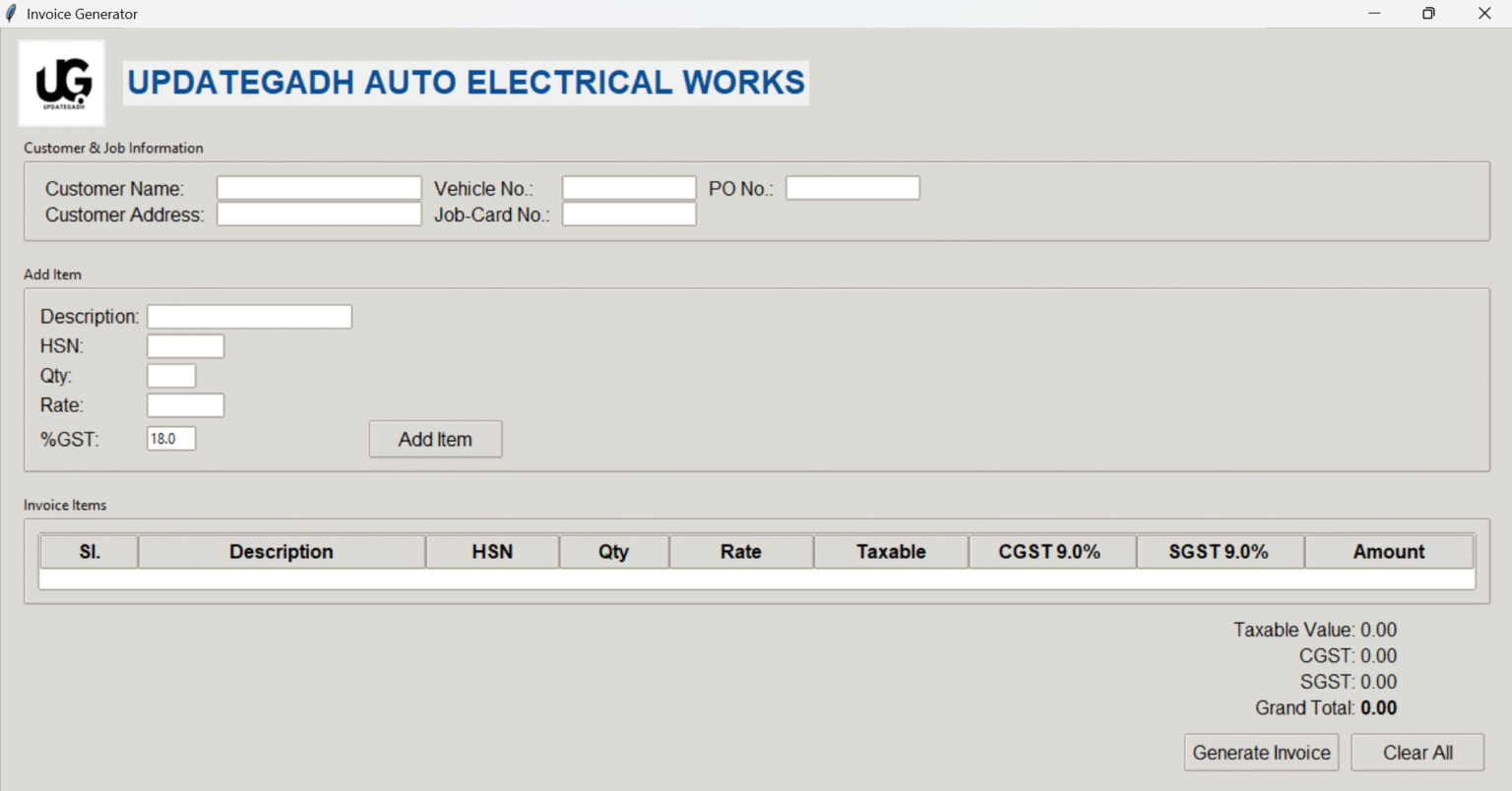 Best Invoice Generator – Dual Interface Python Application for GST Billing