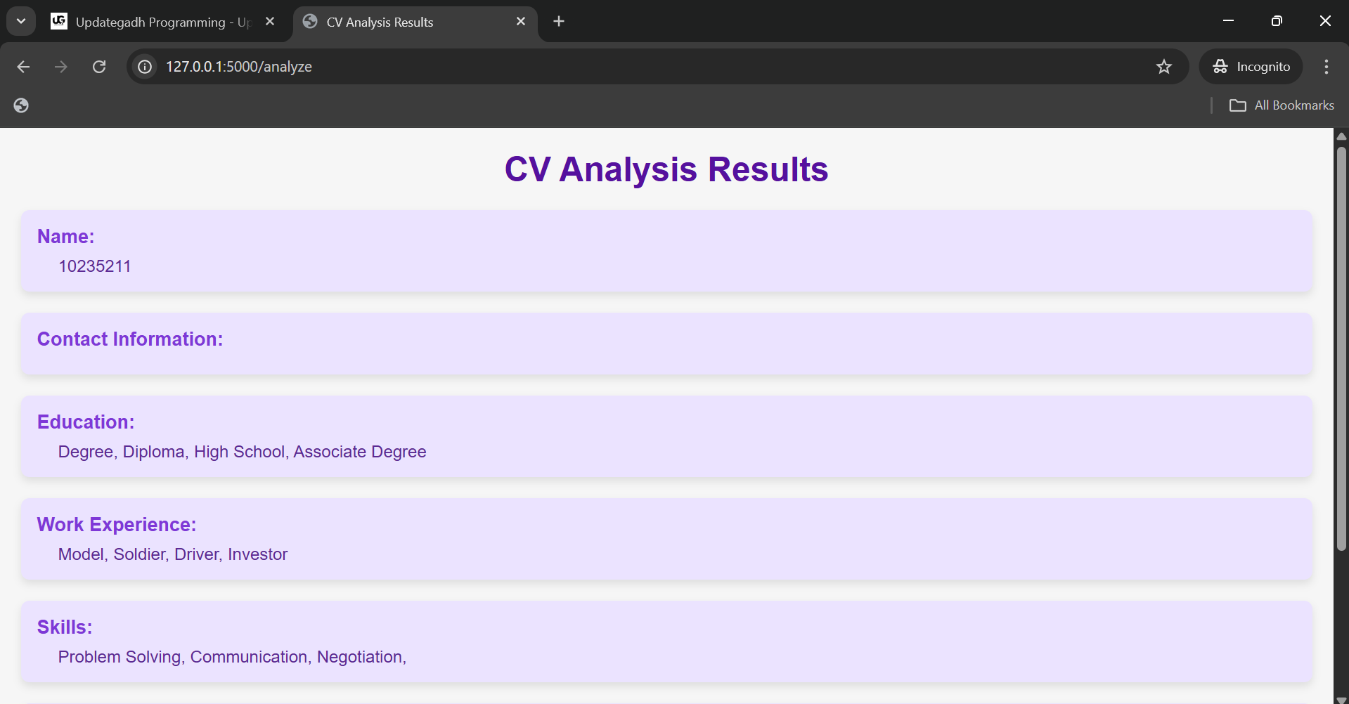 Personality Prediction System via CV Analysis – Professional AI Recruitment Tool