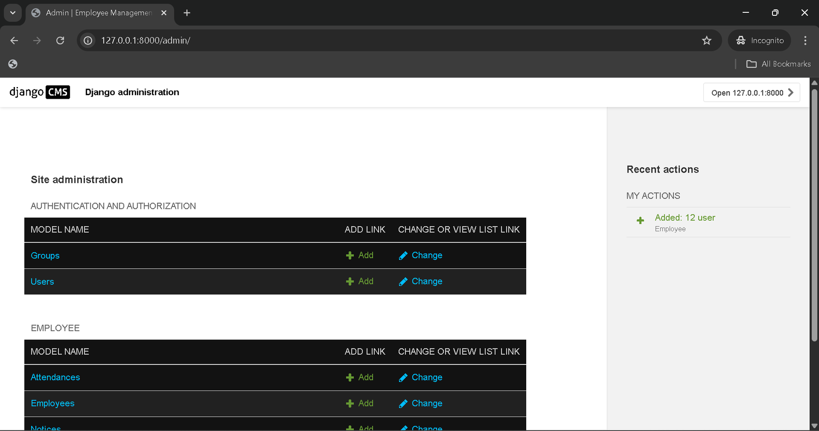 Best Employee Management System Using Django (Python)