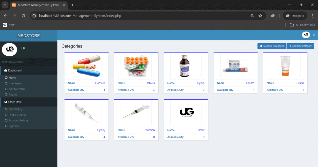 Best Medical Store Management System using PHP and MySQL