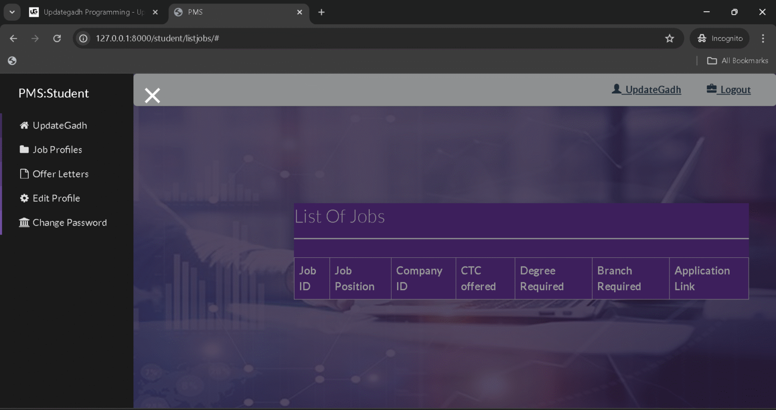 Best Placement Management System Using Python & Django