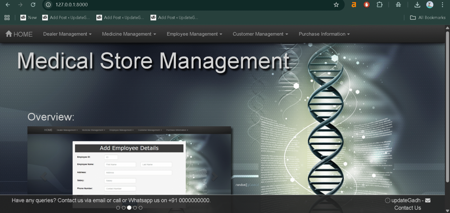 Django Project on Medical Shop Management System