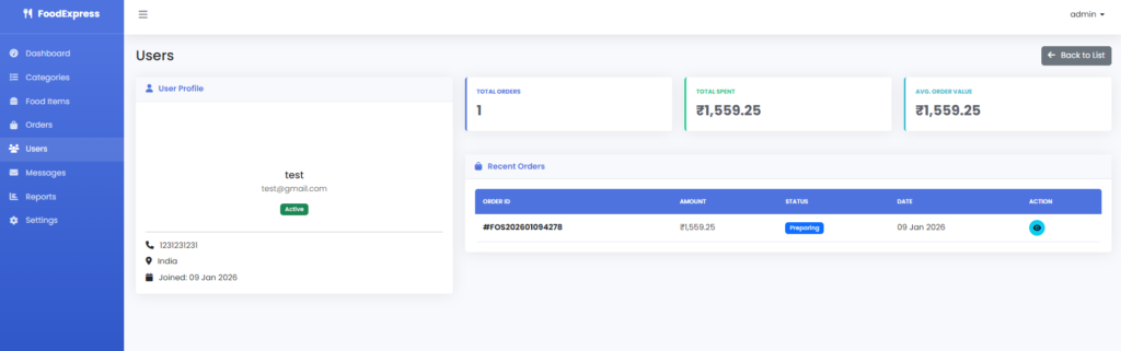 Food Ordering System Using PHP and MySQL