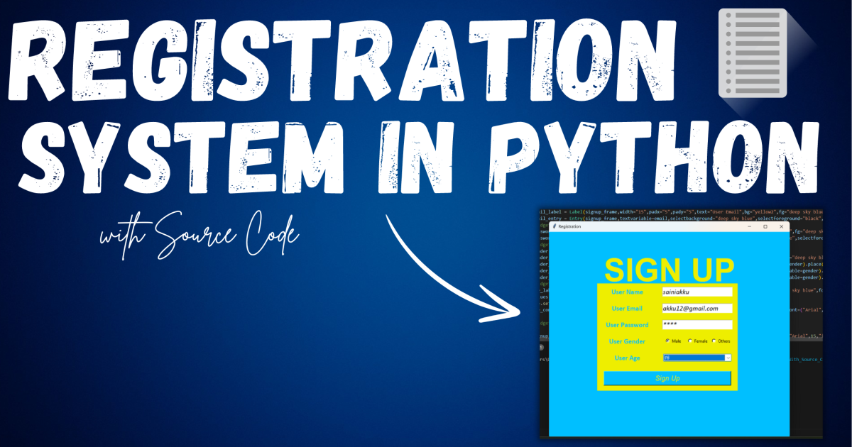 Registration System in Python with Source Code