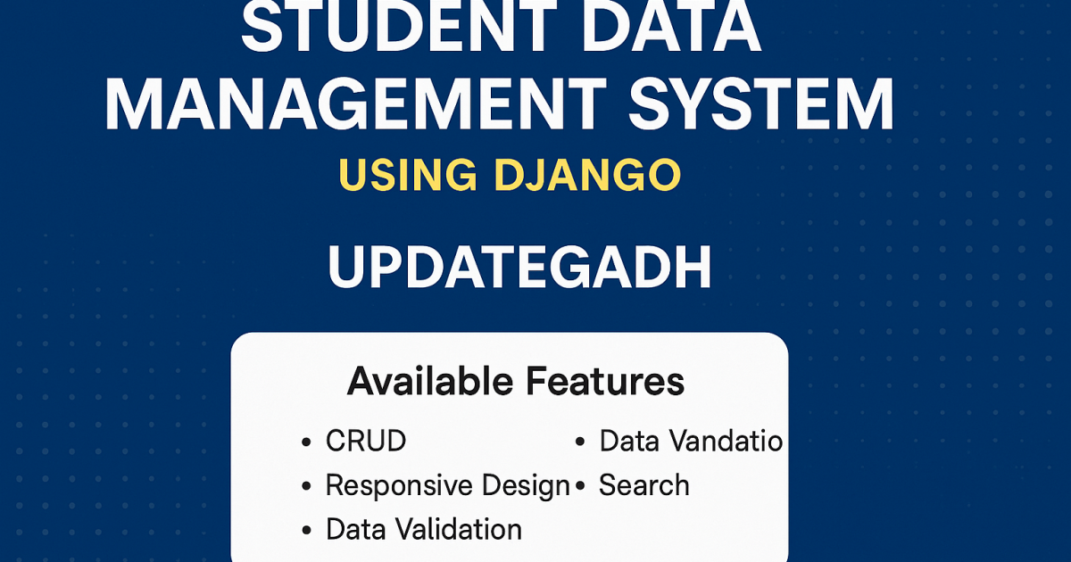 Student Data Management System Using Django