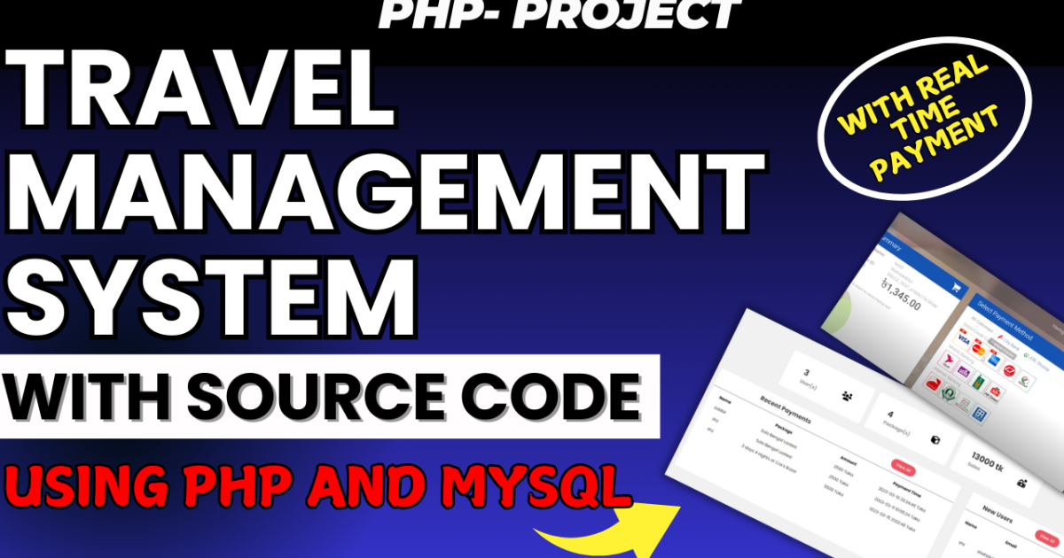 Travel Booking Full-Stack Using PHP with source code