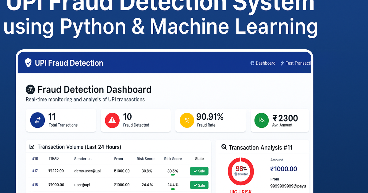UPI Fraud Detection System using Python & Machine Learning